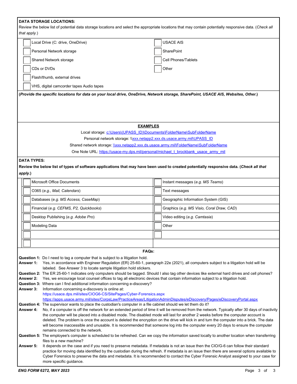 ENG Form 6272 - Fill Out, Sign Online and Download Fillable PDF | Templateroller