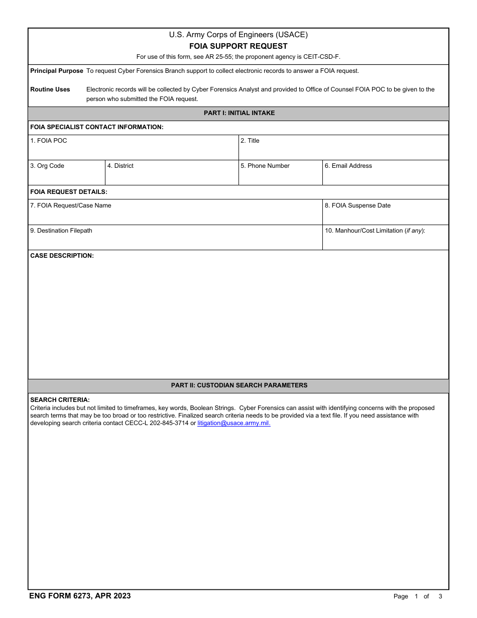 ENG Form 6273 - Fill Out, Sign Online and Download Fillable PDF ...