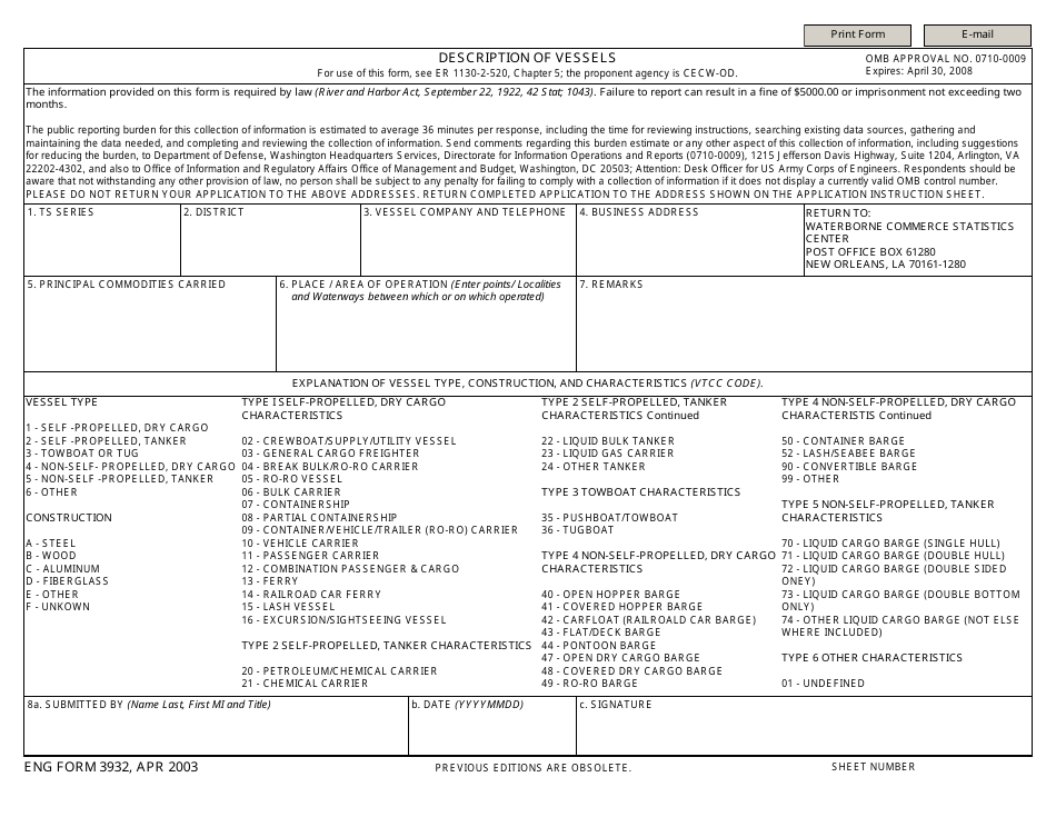 ENG Form 3932 - Fill Out, Sign Online and Download Fillable PDF ...