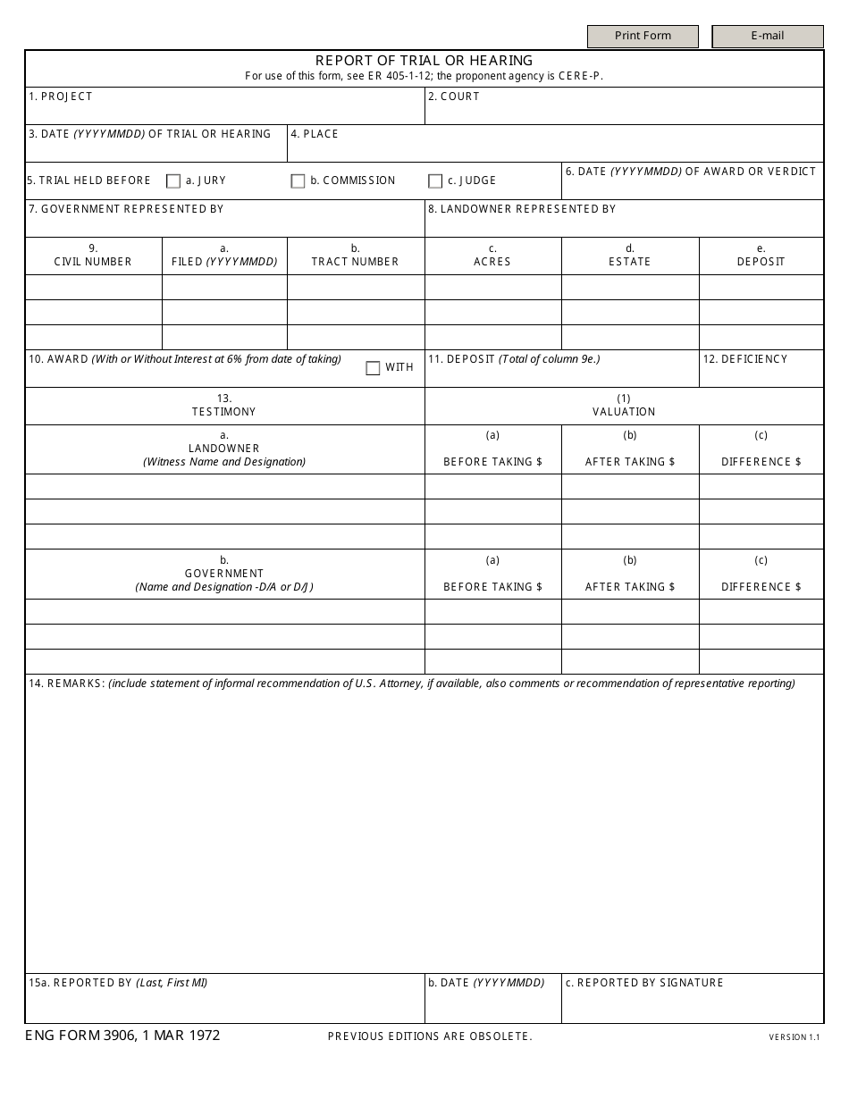 ENG Form 3906 - Fill Out, Sign Online and Download Fillable PDF ...
