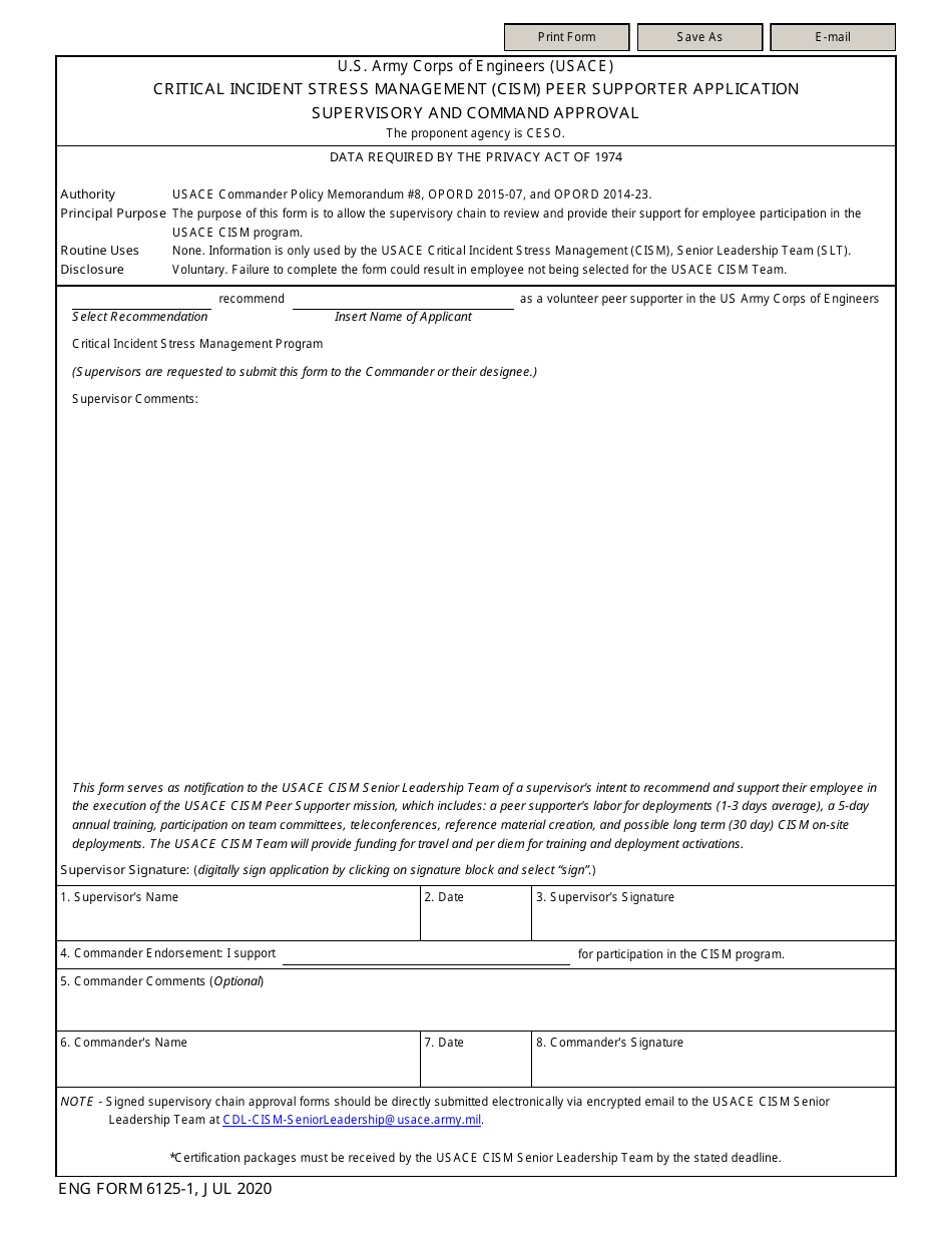 ENG Form 6125-1 - Fill Out, Sign Online and Download Fillable PDF ...