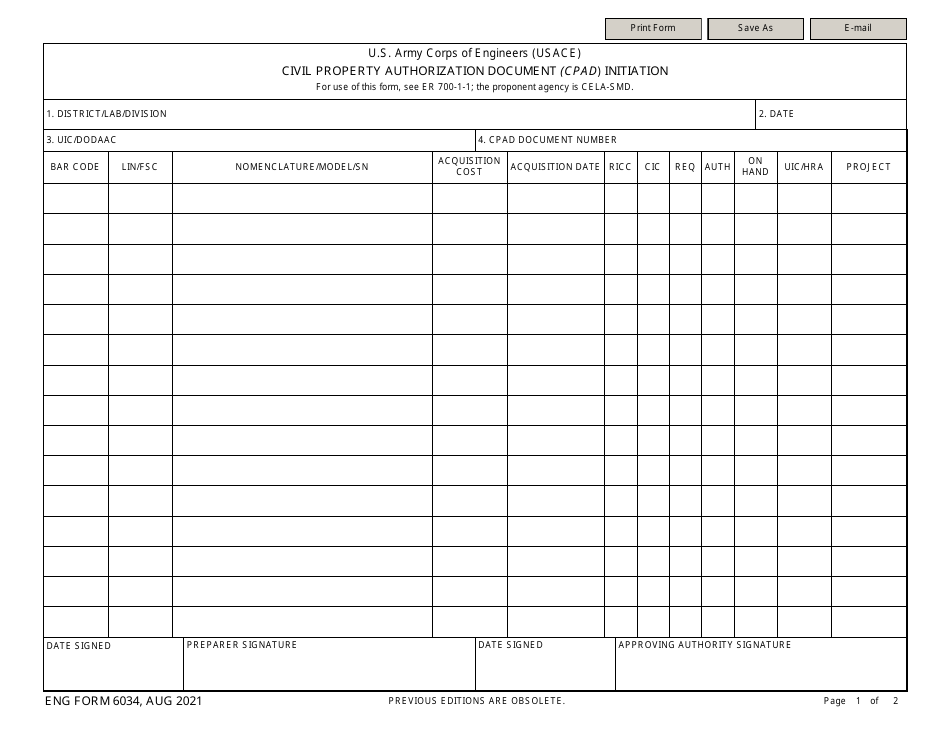 ENG Form 6034 - Fill Out, Sign Online and Download Fillable PDF ...