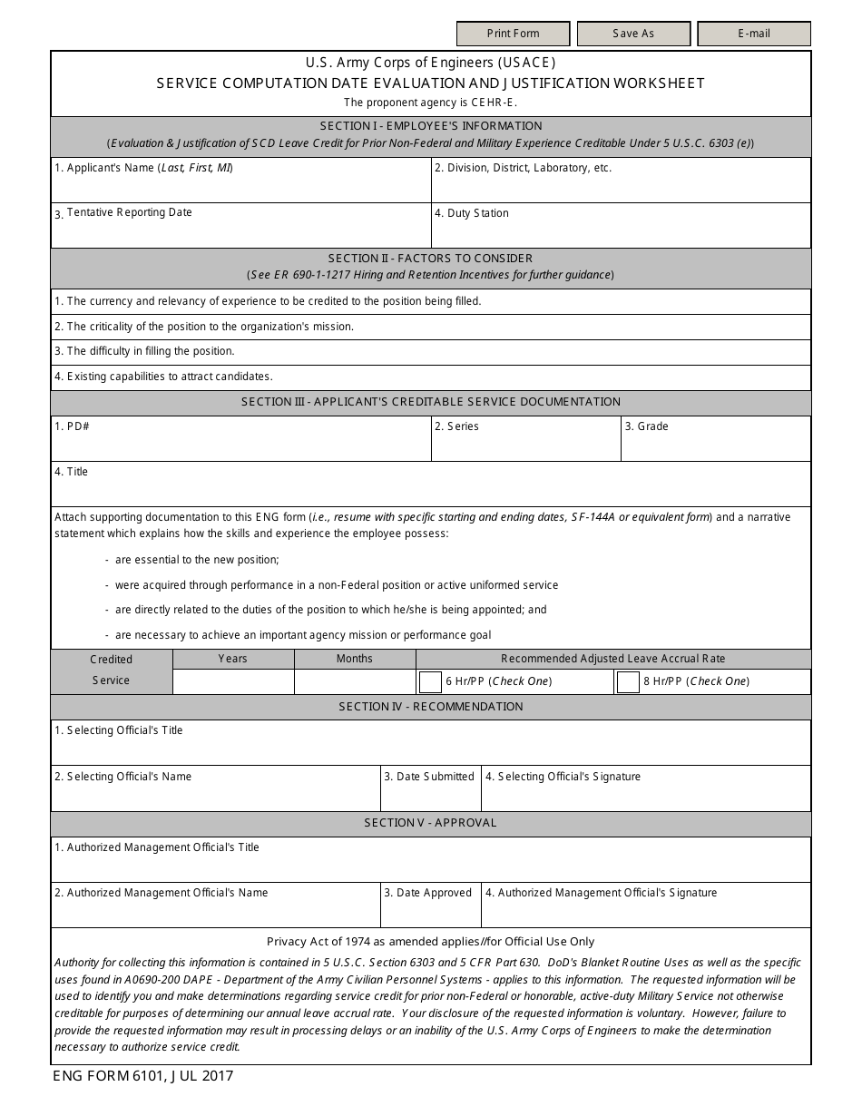 Eng Form 6101 Fill Out Sign Online And Download Fillable Pdf Templateroller