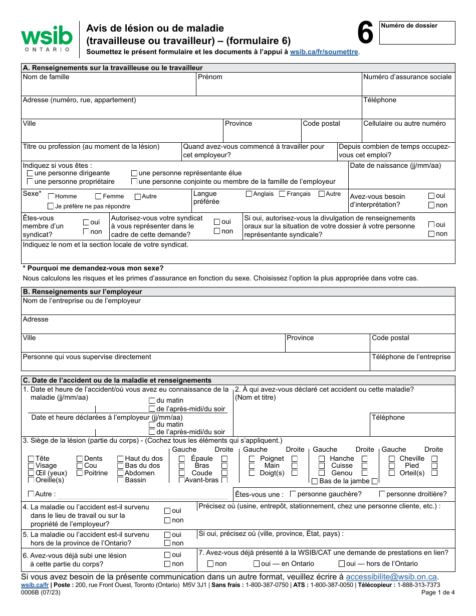 Forme 6 (0006B) - Fill Out, Sign Online and Download Fillable PDF ...