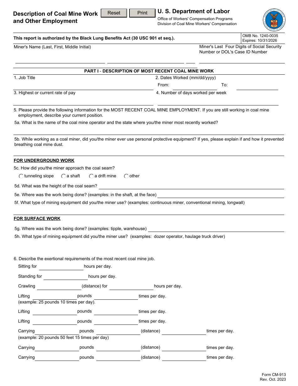 Form CM-913 - Fill Out, Sign Online and Download Fillable PDF ...