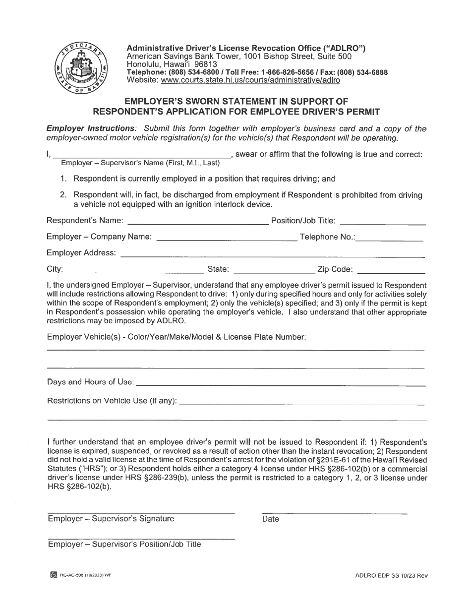 Form 2A - Fill Out, Sign Online and Download Printable PDF, Hawaii ...