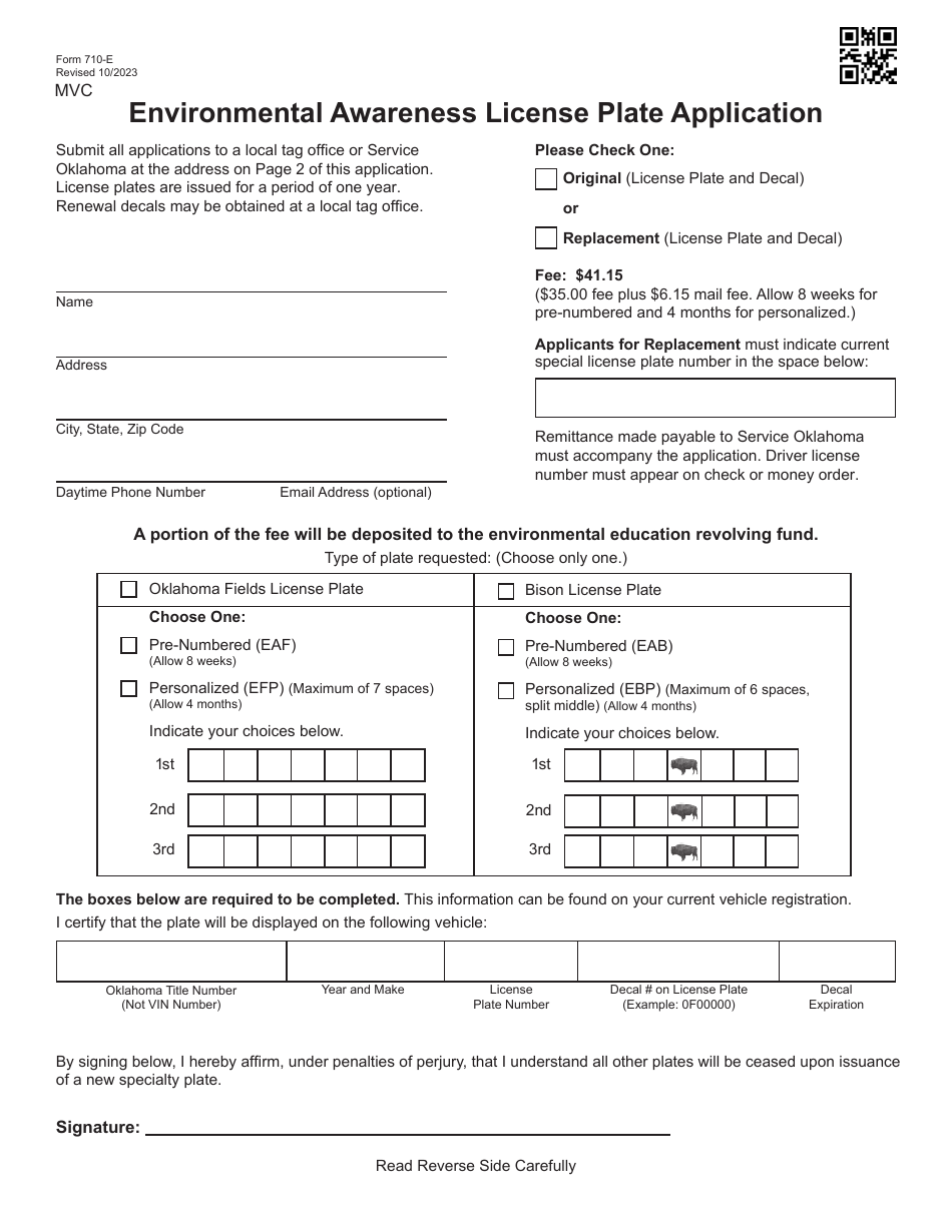 Form 710-E Download Fillable PDF or Fill Online Environmental Awareness ...