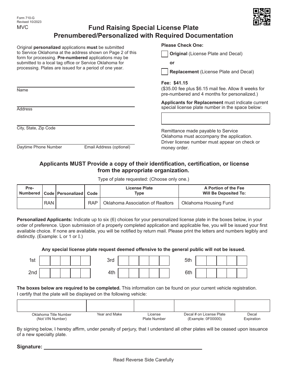 Form 710-G Download Fillable PDF or Fill Online Fund Raising Special ...