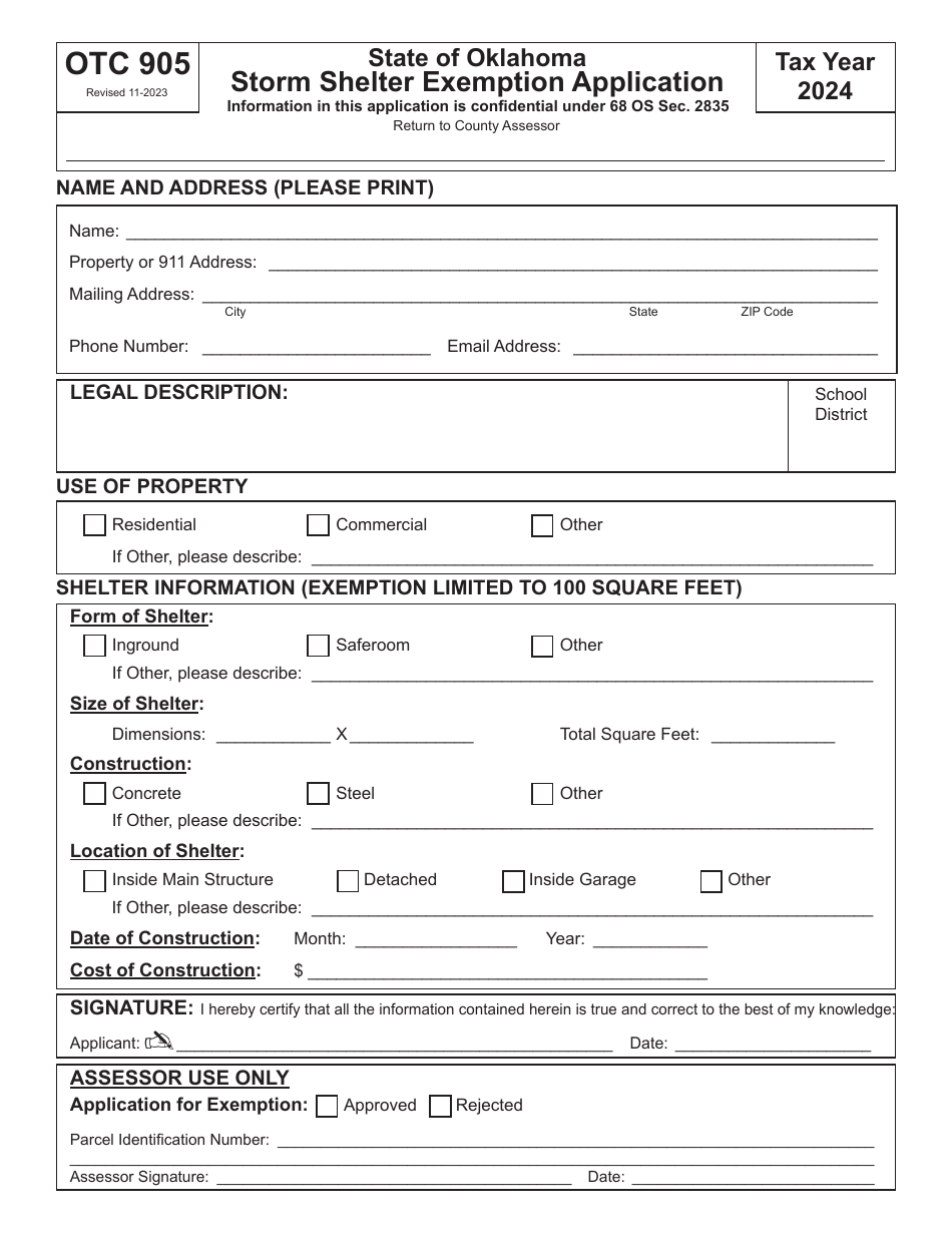 Form OTC905 - 2024 - Fill Out, Sign Online and Download Fillable PDF ...