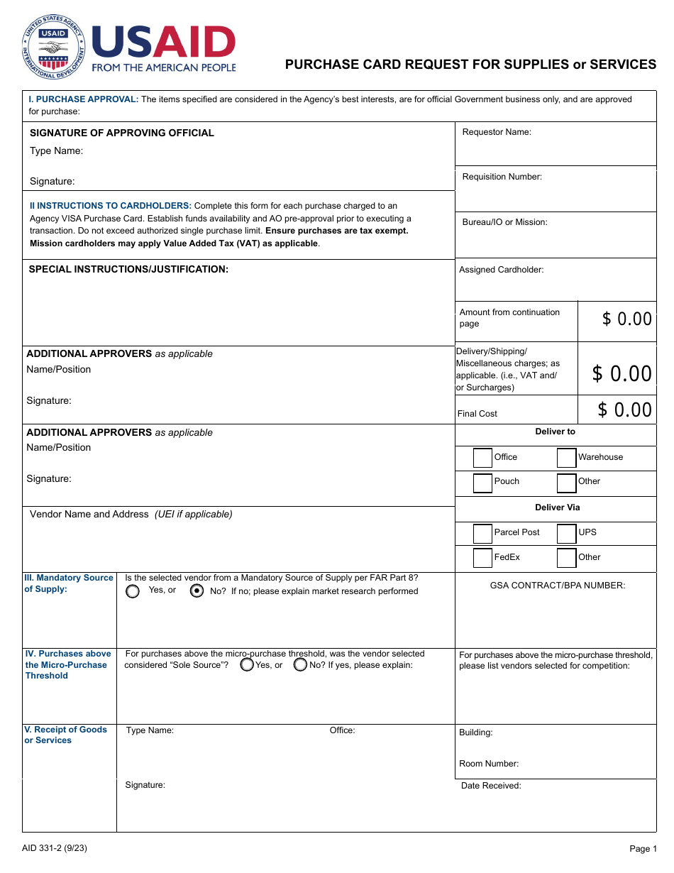 Form AID331-2 - Fill Out, Sign Online and Download Fillable PDF ...