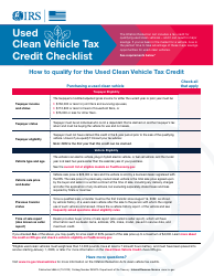 New Clean Vehicle Tax Credit Checklist - Fill Out, Sign Online and ...
