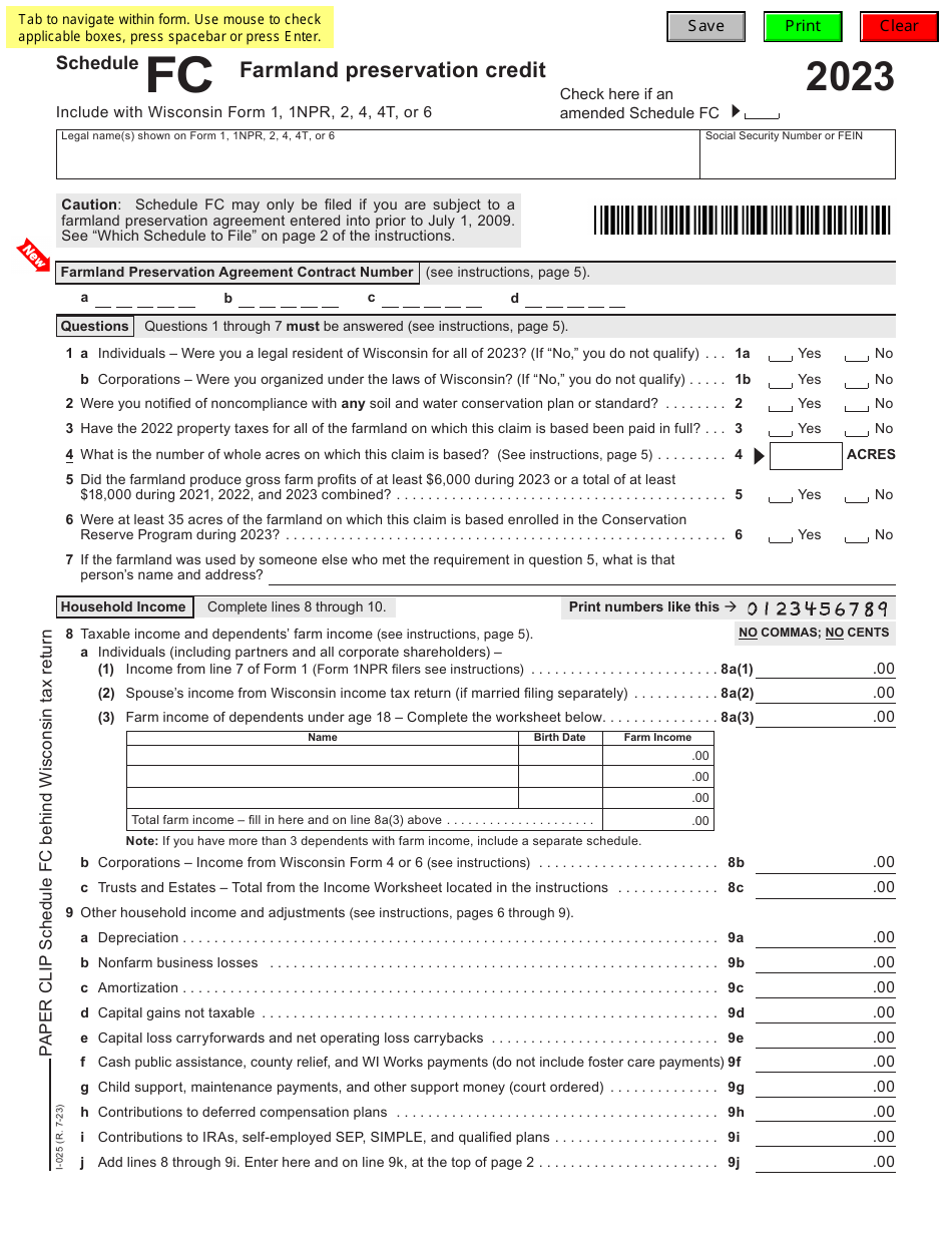 Form I-025 Schedule FC - 2023 - Fill Out, Sign Online and Download ...