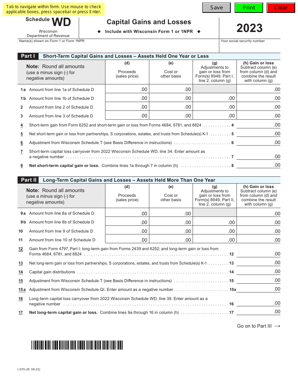 Form I-070I Schedule WD - 2023 - Fill Out, Sign Online and Download ...