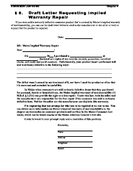 Maine Draft Letter Requesting Implied Warranty Repair - Fill Out, Sign ...