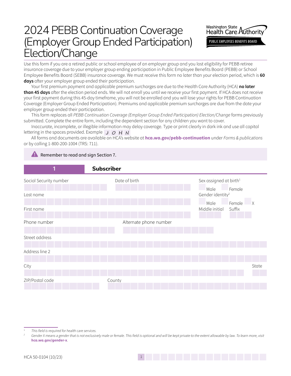Form HCA50-0104 - 2024 - Fill Out, Sign Online and Download Fillable ...
