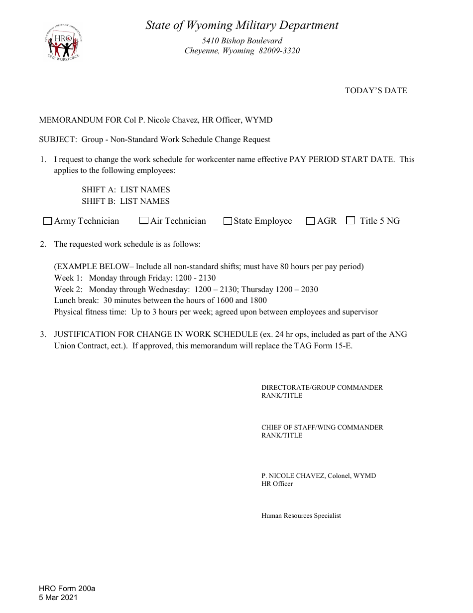 HRO Form 200A - Fill Out, Sign Online and Download Fillable PDF ...