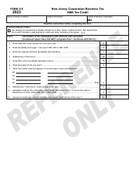 Form 315 Download Printable PDF or Fill Online Ama Tax Credit - 2023 ...