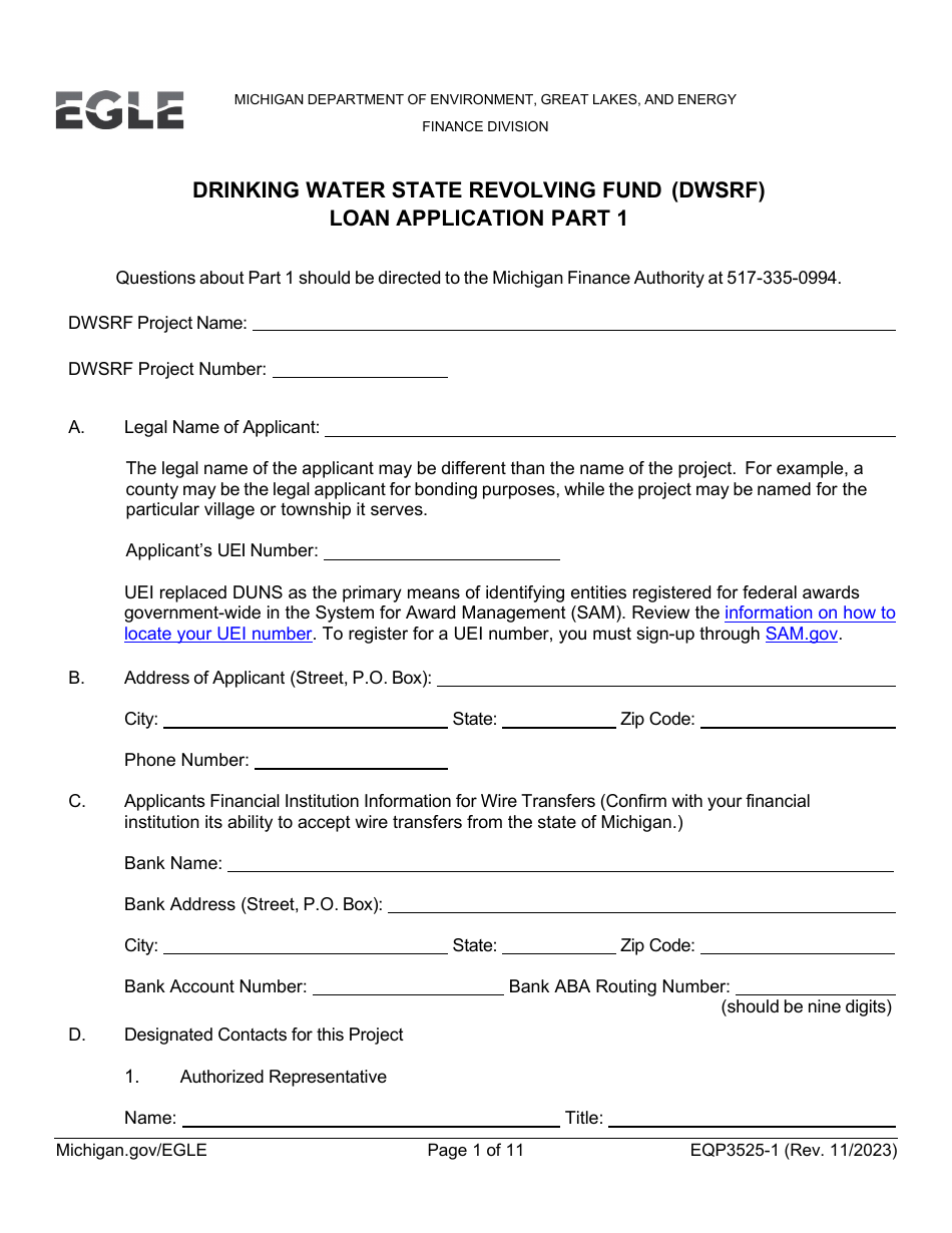 Form EQP3525 Part 1 - Fill Out, Sign Online and Download Fillable PDF ...