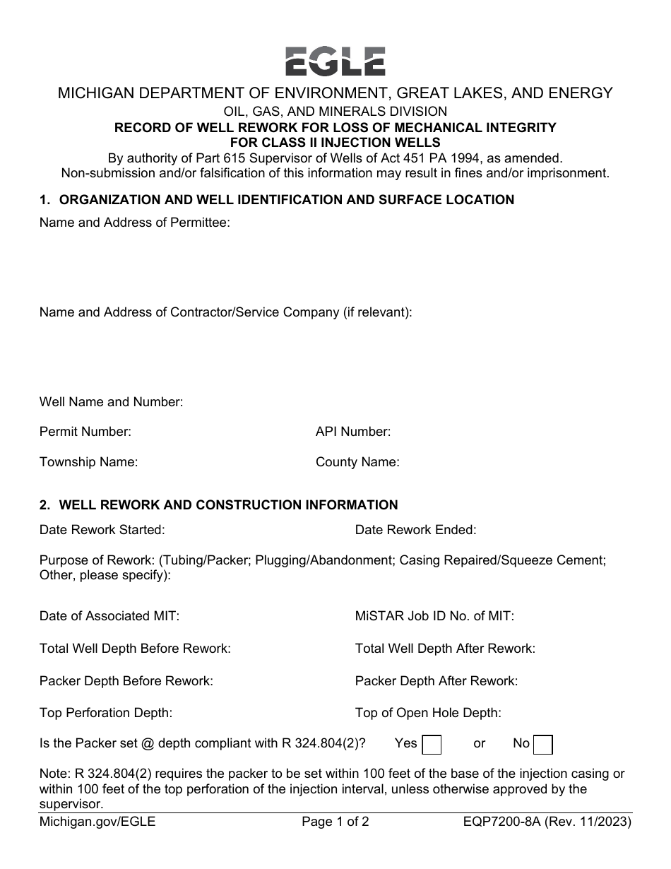 Form EQP7200-8A - Fill Out, Sign Online and Download Fillable PDF ...