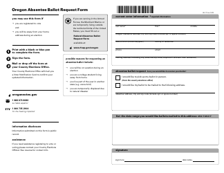 Form SEL111 Download Fillable PDF or Fill Online Oregon Absentee Ballot ...