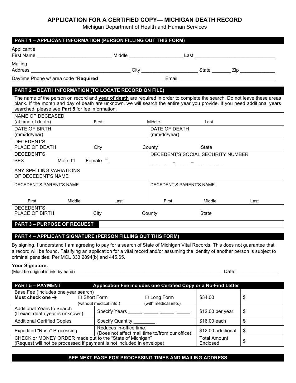 Form DCH-0569-DX Download Fillable PDF or Fill Online Application for a ...