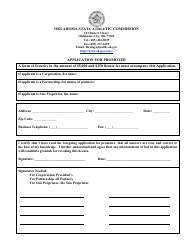 Oklahoma Application for Promoter - Fill Out, Sign Online and Download ...