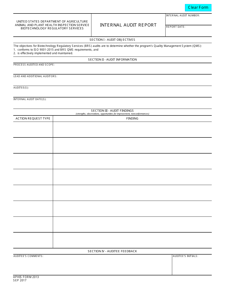 APHIS Form 2013 - Fill Out, Sign Online and Download Fillable PDF | Templateroller