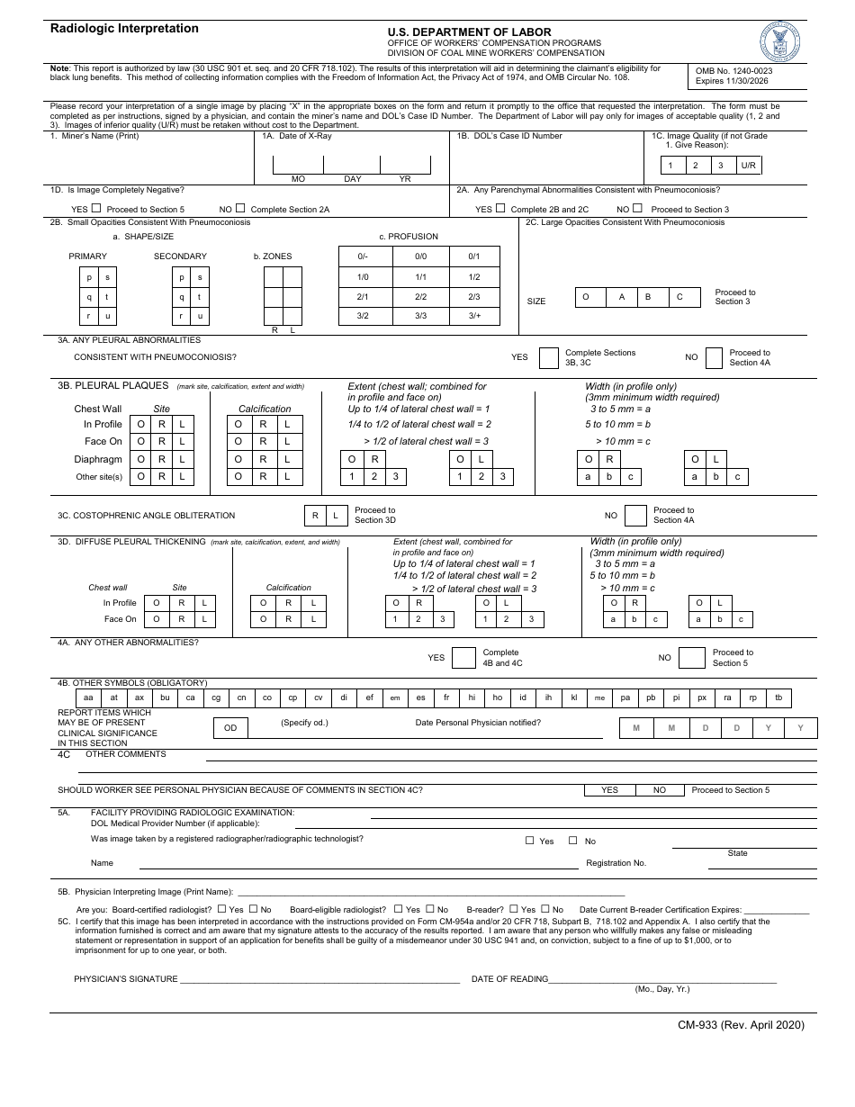 Form CM-933 - Fill Out, Sign Online and Download Printable PDF ...