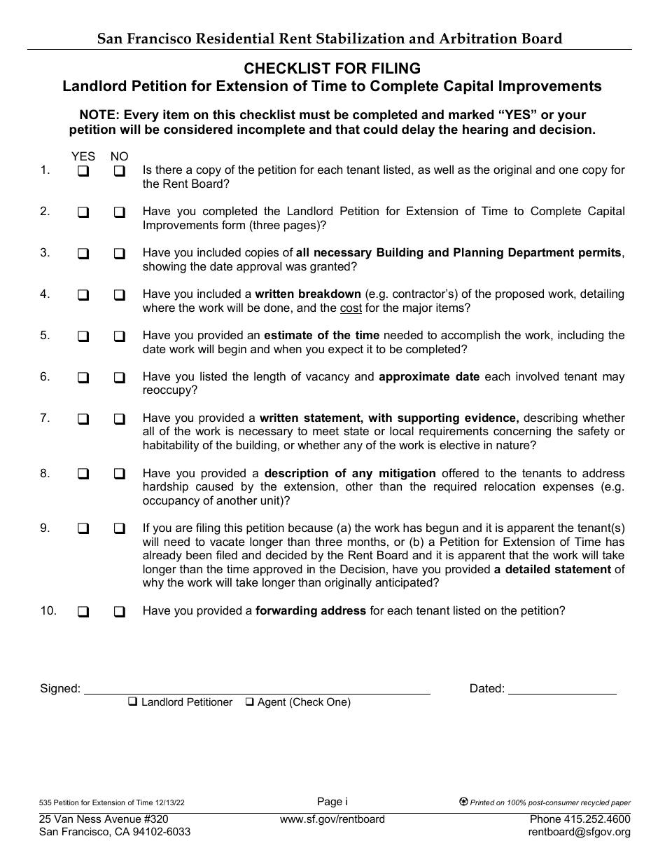 Form 535 - Fill Out, Sign Online and Download Printable PDF, City and ...