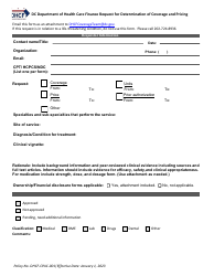 Washington, D.C. Request for Determination of Coverage and Pricing - Fill Out, Sign Online and ...