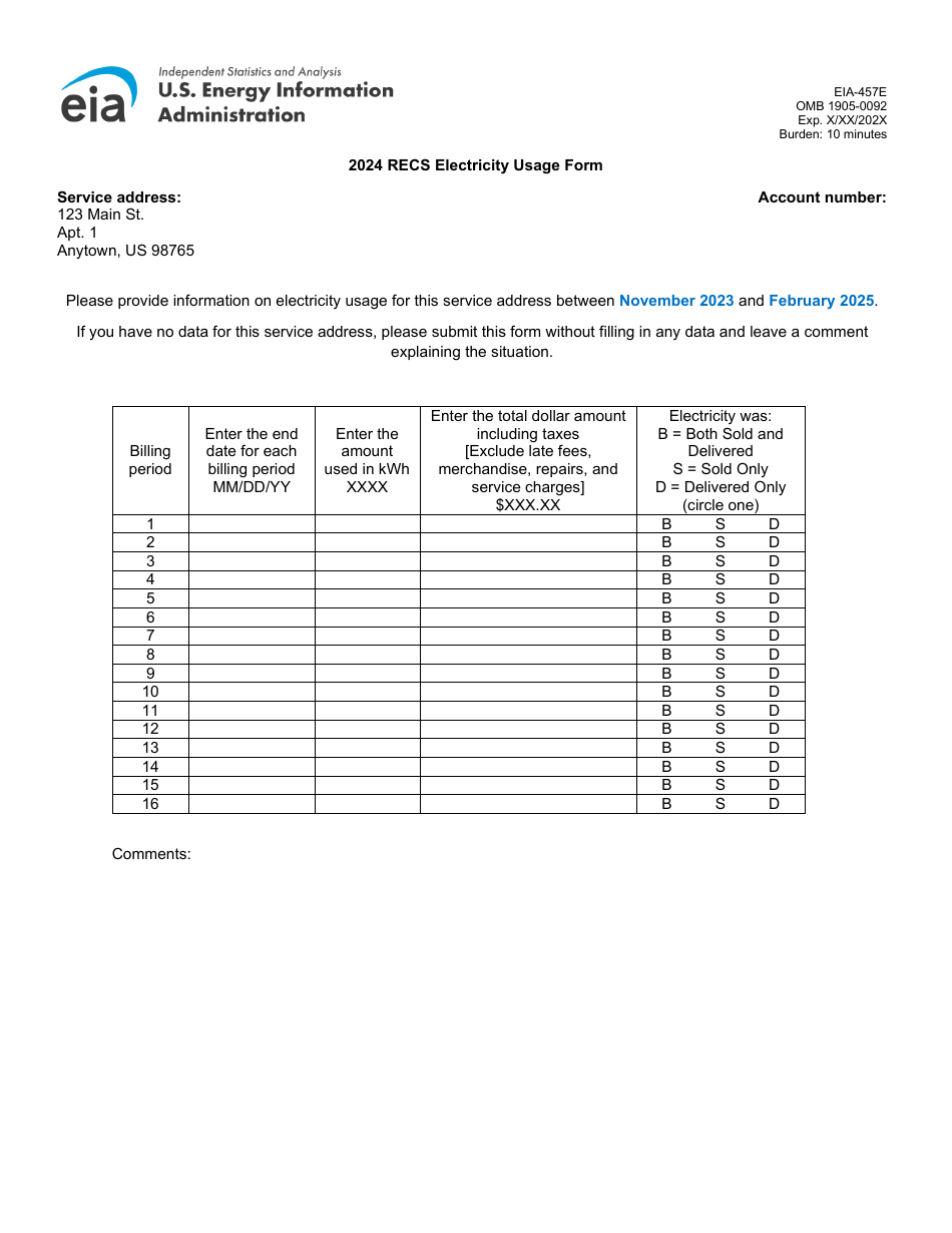 Form EIA-457E - 2024 - Fill Out, Sign Online and Download Printable PDF ...