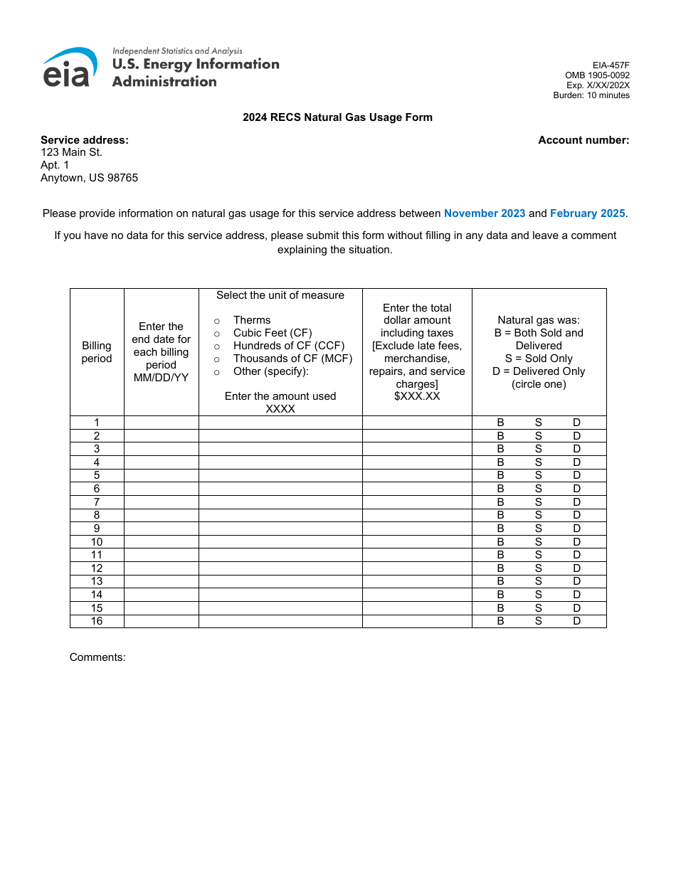 Form EIA-457F - 2024 - Fill Out, Sign Online and Download Printable PDF ...