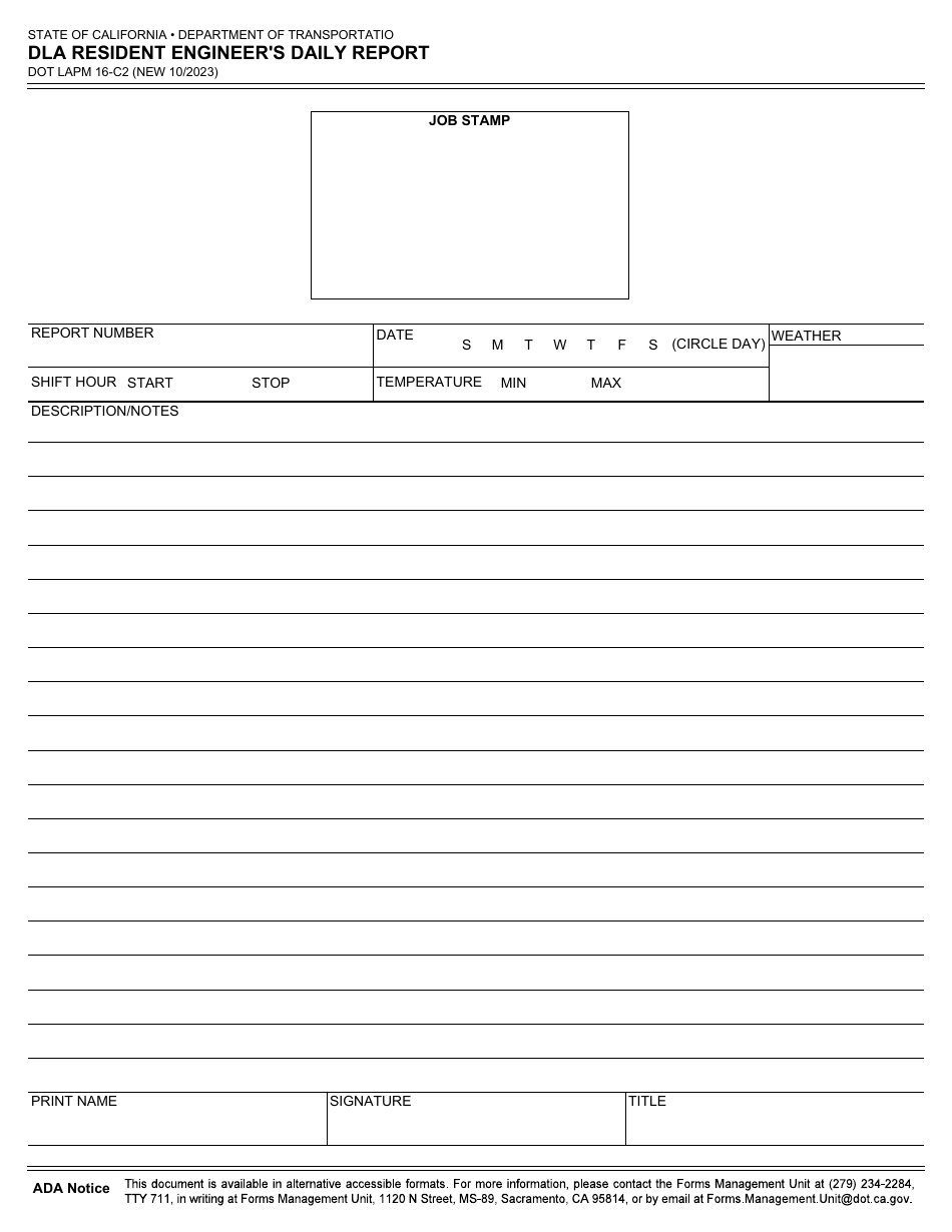 Form DOT LAPM16-C2 - Fill Out, Sign Online and Download Fillable PDF ...