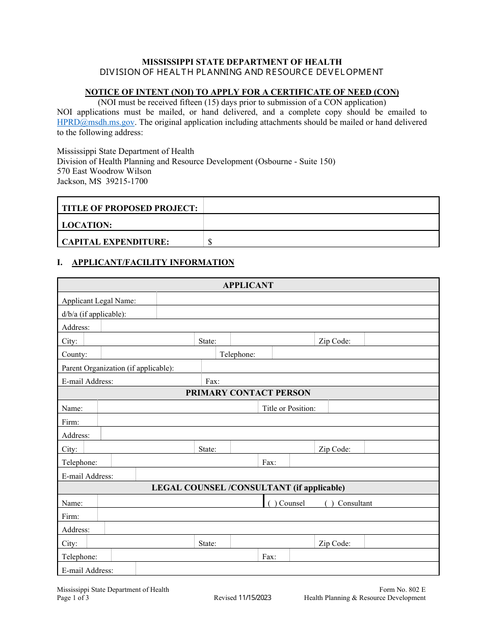 Form 802 E - Fill Out, Sign Online and Download Printable PDF ...