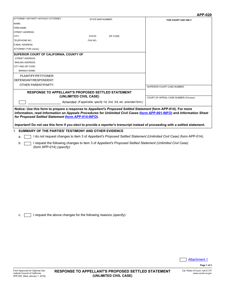 Form APP-020 - Fill Out, Sign Online and Download Fillable PDF ...