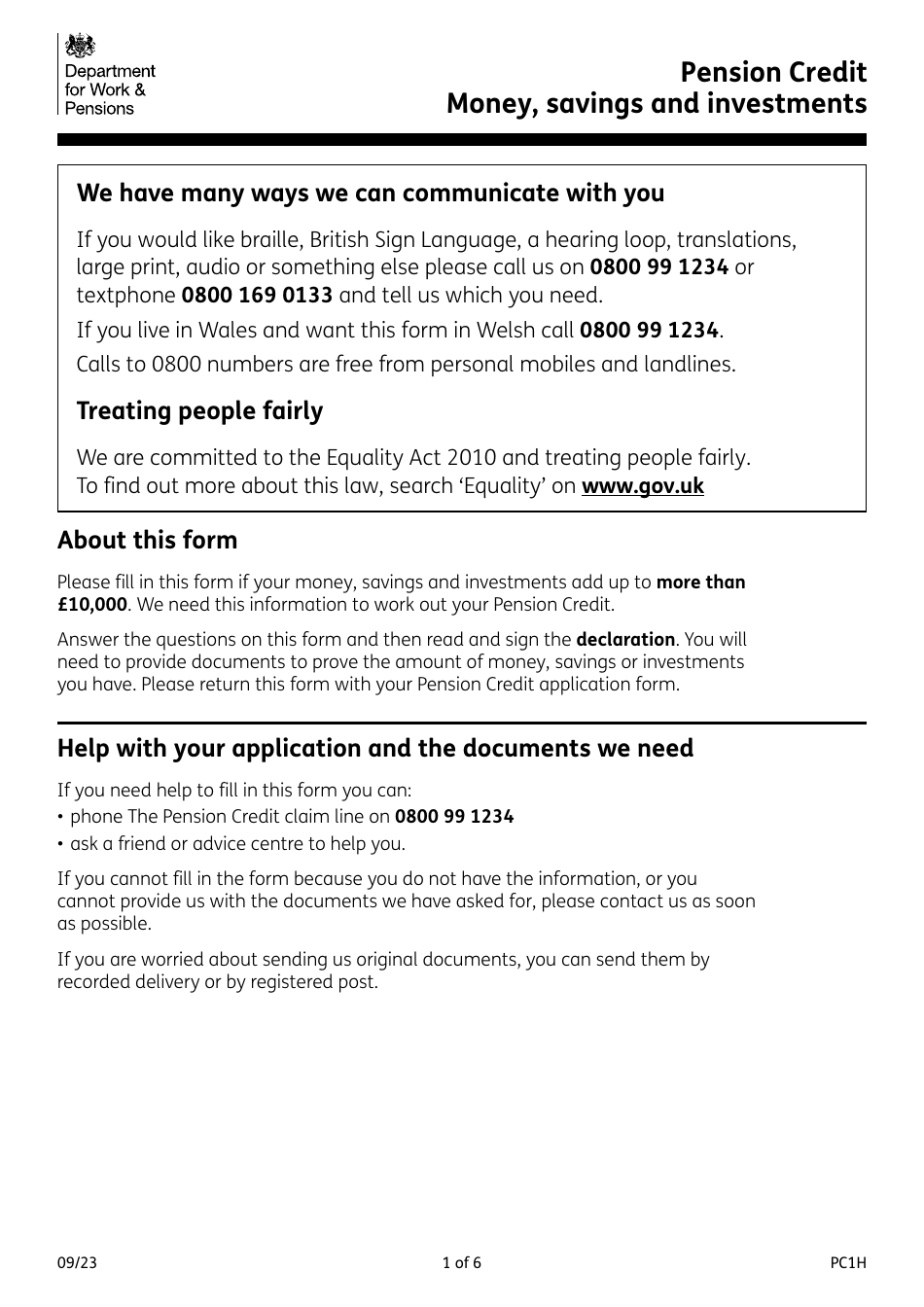 Form PC1H - Fill Out, Sign Online and Download Fillable PDF, United ...