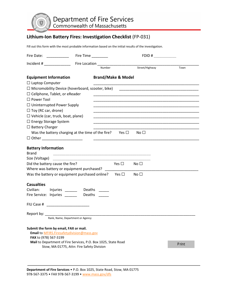 Form FP-031 - Fill Out, Sign Online and Download Fillable PDF ...