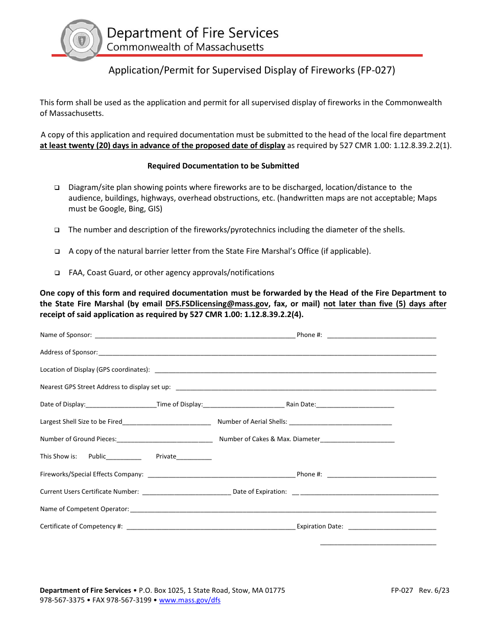 Form FP-027 - Fill Out, Sign Online and Download Printable PDF ...