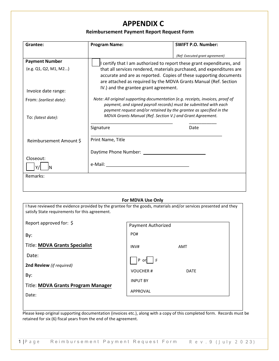 Minnesota Reimbursement Payment Report Request Form - Fill Out, Sign Online and Download PDF ...