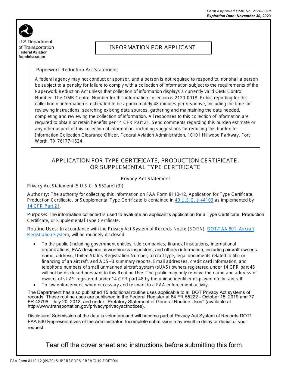 FAA Form 8110-12 - Fill Out, Sign Online and Download Fillable PDF ...