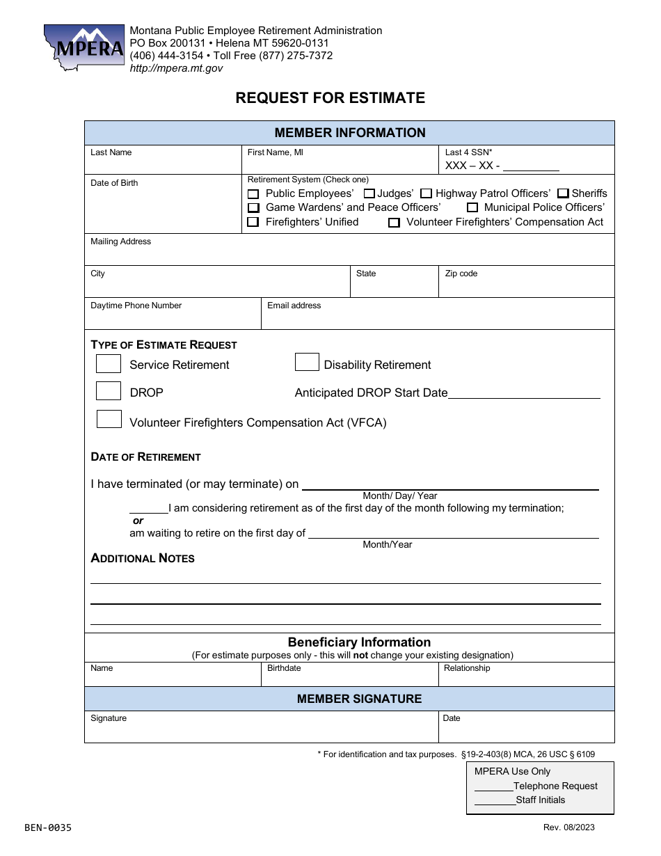 Form BEN-0035 - Fill Out, Sign Online and Download Printable PDF ...