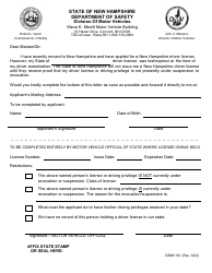 Form DSMV90 Download Fillable PDF or Fill Online Verification of out of ...