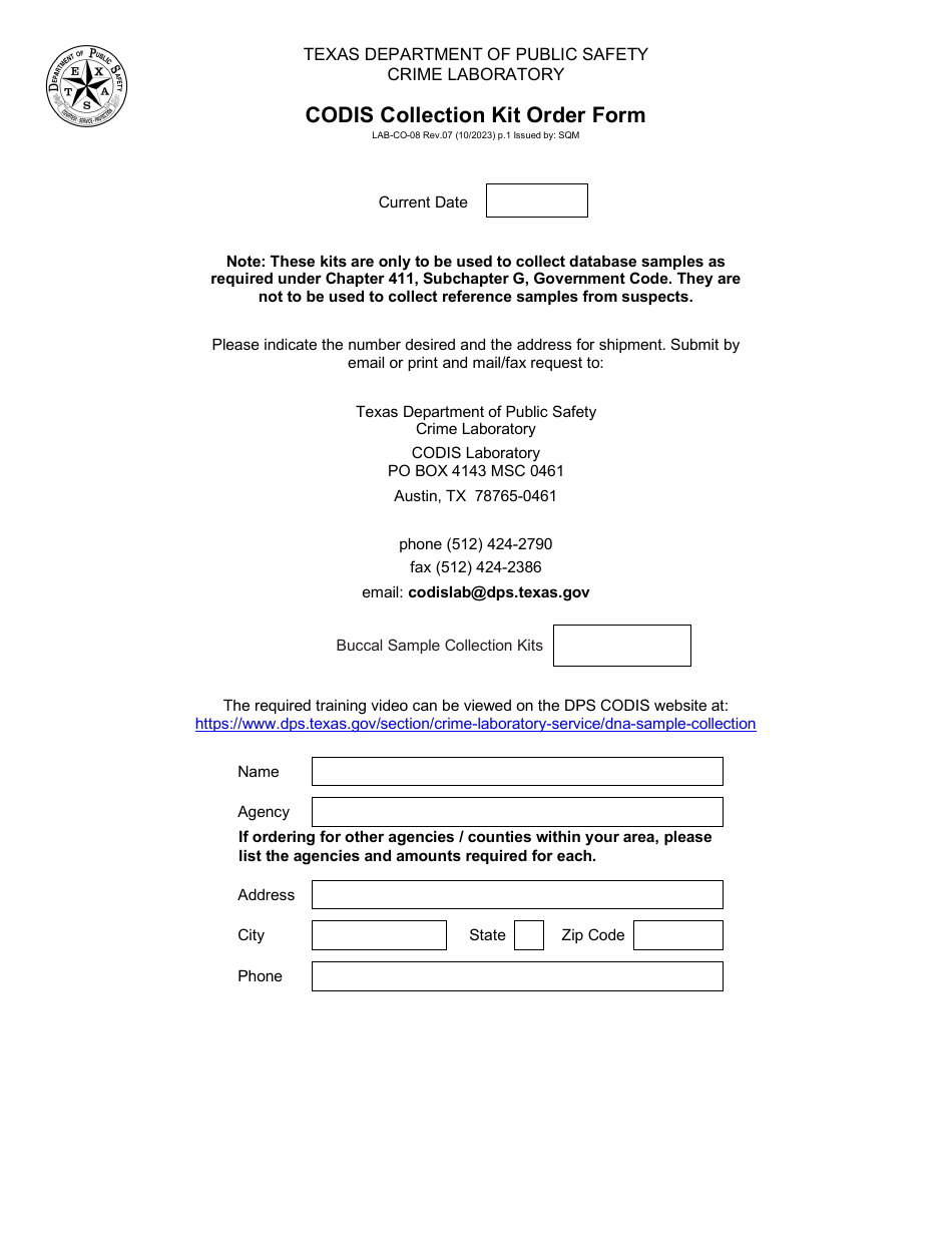 Form LAB-CO-08 - Fill Out, Sign Online and Download Fillable PDF, Texas ...