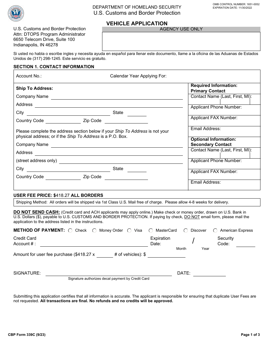 CBP Form 339C - Fill Out, Sign Online and Download Fillable PDF ...