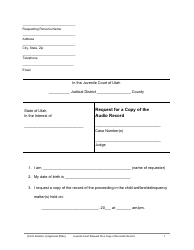 Utah Request for a Copy of the Audio Record - Fill Out, Sign Online and ...