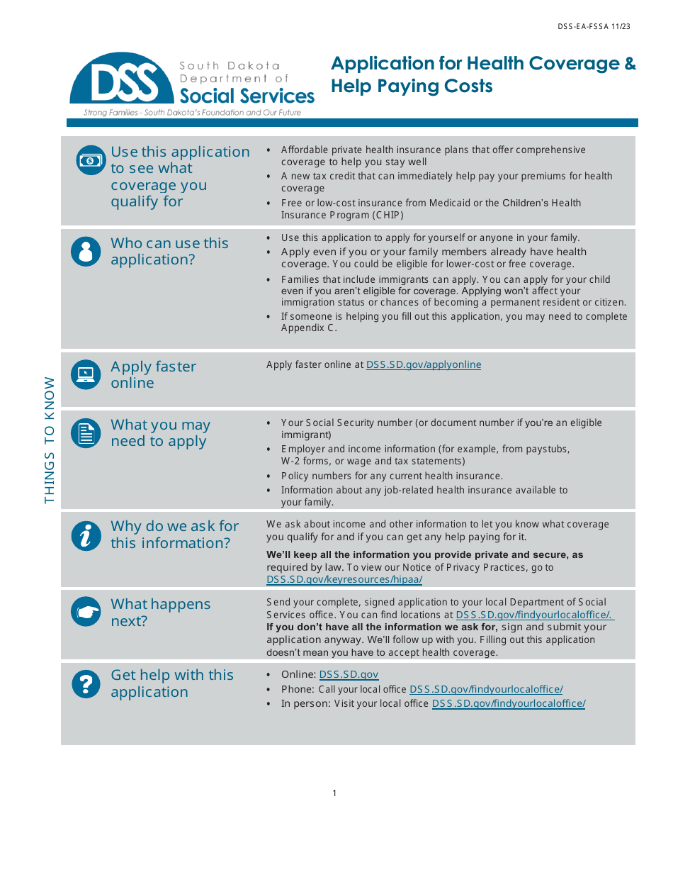 Form DSS-EA-FSSA - Fill Out, Sign Online and Download Printable PDF ...