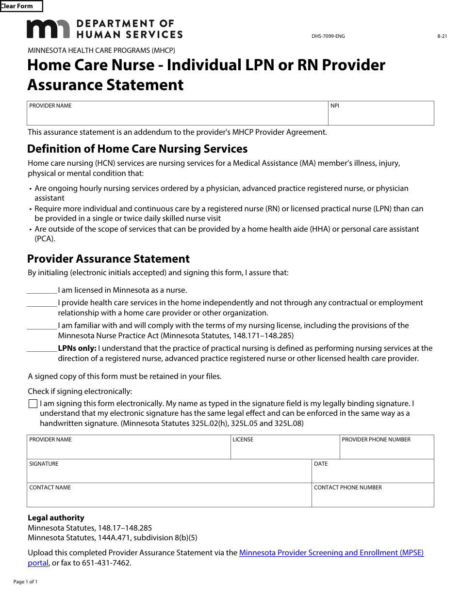 Form DHS-7099-ENG - Fill Out, Sign Online and Download Fillable PDF ...