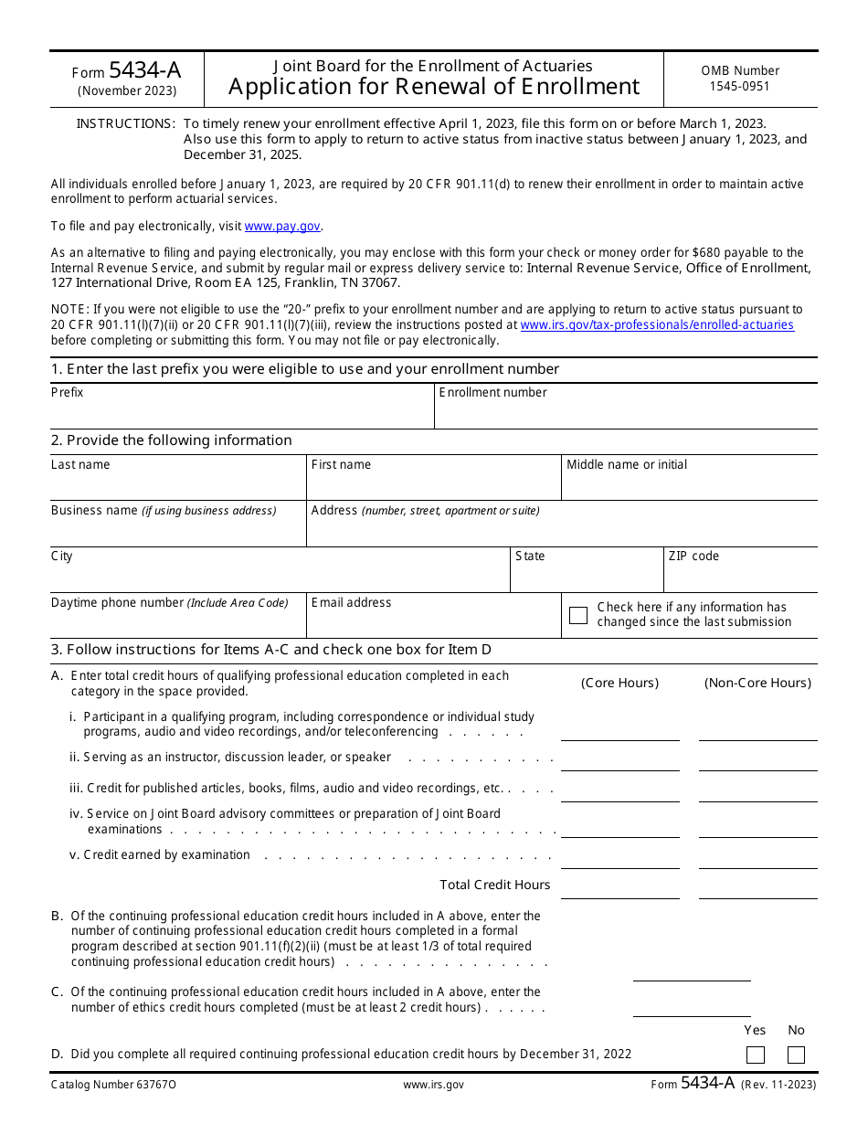 IRS Form 5434-A Download Fillable PDF or Fill Online Application for ...