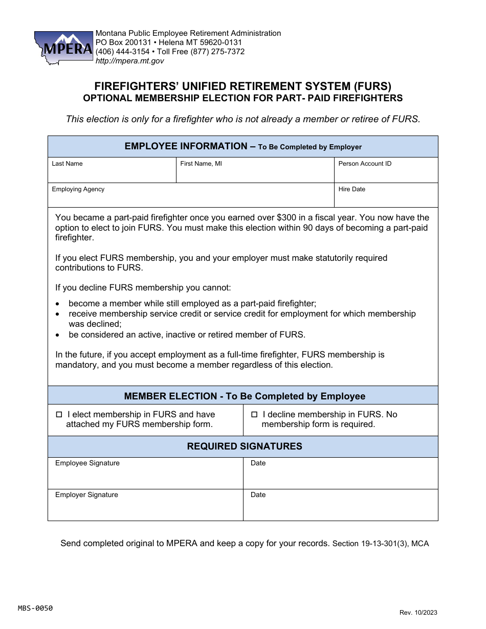 Form MBS-0050 - Fill Out, Sign Online and Download Printable PDF ...