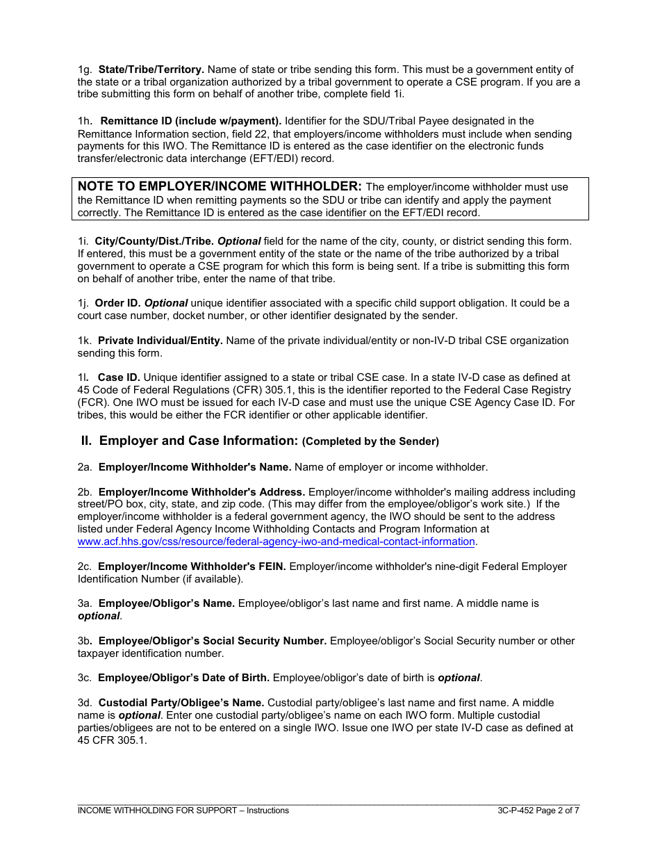 Download Instructions for Form 3C-P-562 Income Withholding for Support PDF | Templateroller